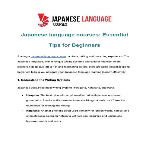 Japanese language courses Essential Tips for Beginners.pdf