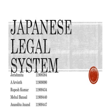 Japanese legal system | PPTX