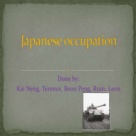 Japanese occupation | PPTX