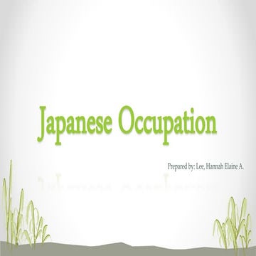 Japanese period in the philippines | PPTX