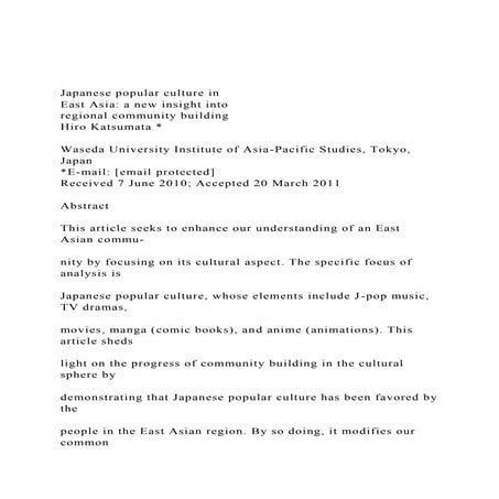 Japanese popular culture inEast Asia a new insight intore.docx