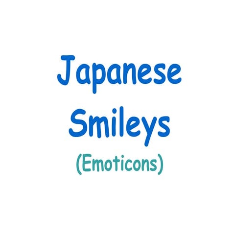 Japanese smileys | PDF