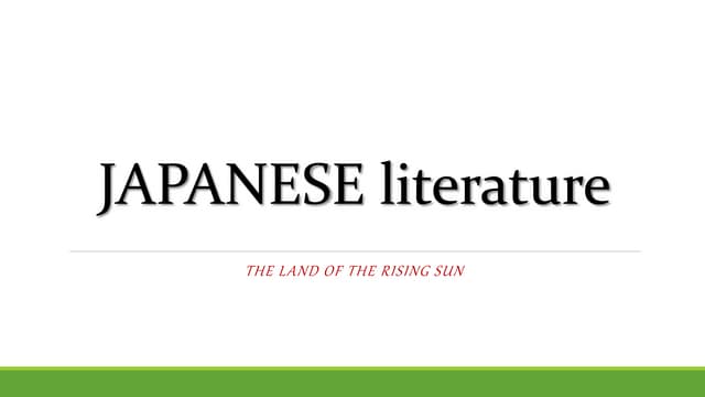 Japanese Literature | PPTX