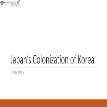 Japan's colonization of korea | PPTX