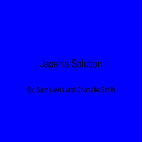 Japan s solution (1) | PPT