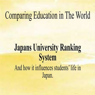 Japans University Ranking System.pptx | College Planning | College ...