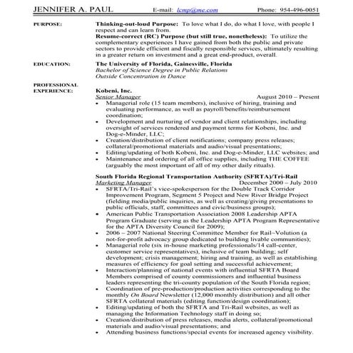 Resume Executive Director Debbie Kizer | PDF