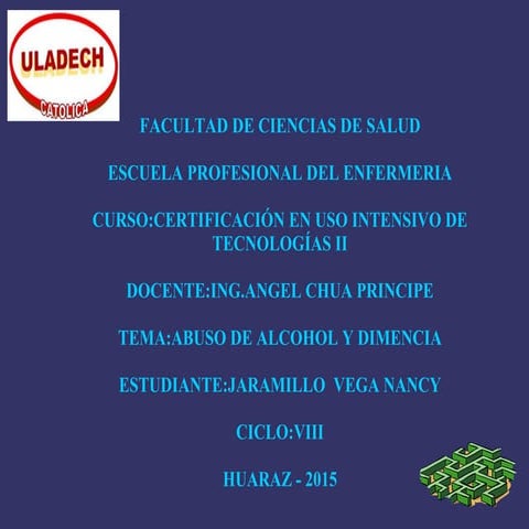 ABUSO DE ALCOHOL Y DEMENCIA | ODP