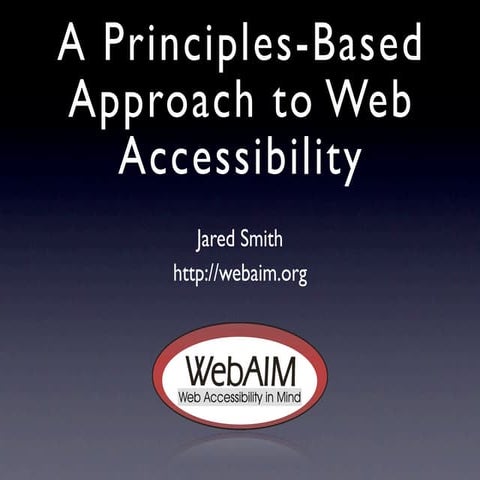 Jared Smith - Introduction to Web Accessibility | PPT