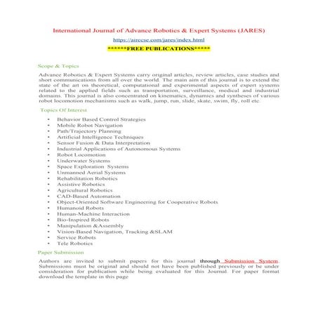 International Journal of Advance Robotics & Expert Systems (JARES) | DOCX