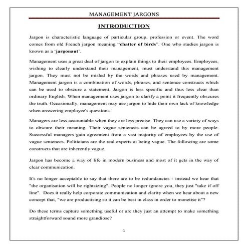 Jargons | PDF