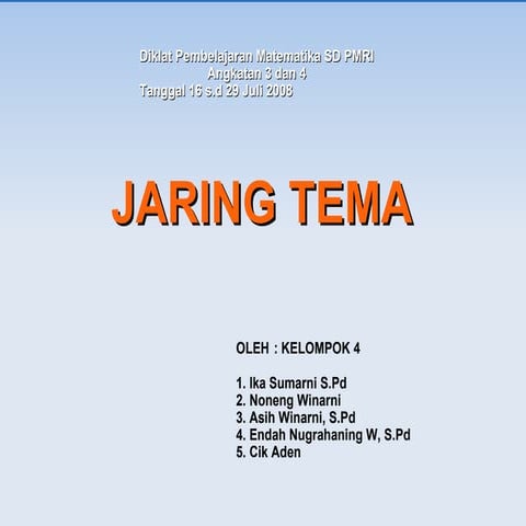 Jaring Tema 4 | PPT