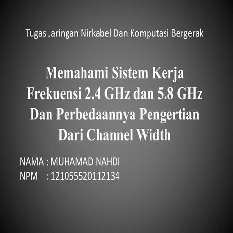 Jaringan nirkabel dan komputasi bergerak | PPTX