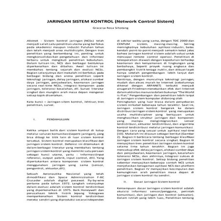 Jaringan sistem kontrol | PDF