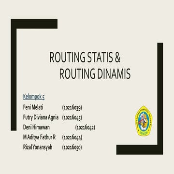 Routing Statis dan Routing Dinamis | PPTX
