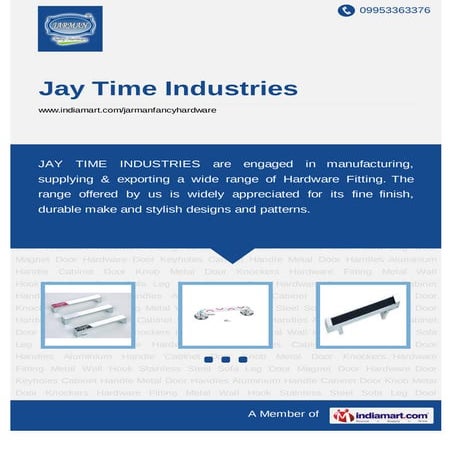 Jay Time Industries, Cabinet Handle, Rajkot | PDF | Manufacturing ...