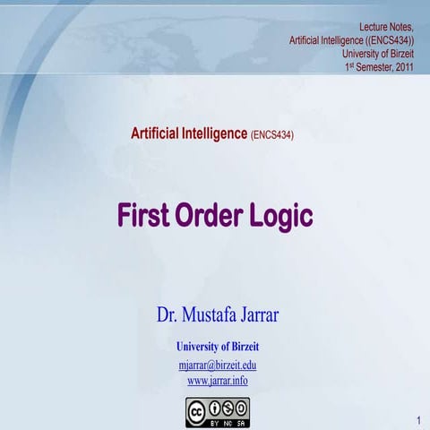 Jarrar: First Order Logic | PPT