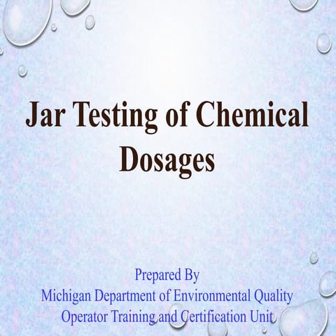 Jar Testing of Chemical Dosages For Chemical Efficiency | PDF