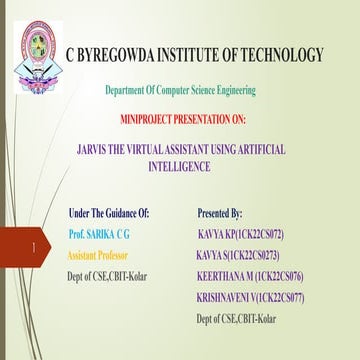 JARVIS ppt an artificial intelligence it is similar to google assistant tool.pptx