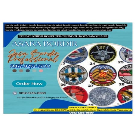 Bordir Logo - Konveksi - Bordir 3D - Bordir Topi - Emblem 087782527700 ...