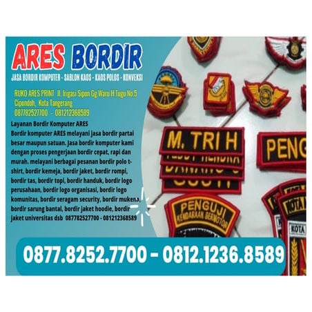 Ares Bordir Komputer Tangerang - Jasa Bordir Komputer | PDF
