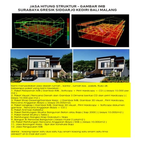 Jasa gambar imb hitung struktur surabaya malang gresik sidoarjo kediri bali | PDF