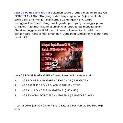 Jasa gb point blank abs | PDF