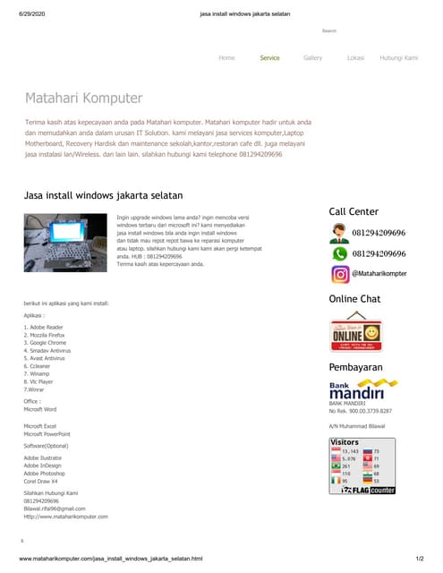 Tempat install laptop Cideng | PDF