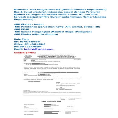 Jasa pengurusan nik | PDF