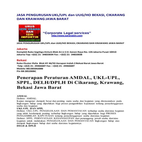 JASA PENGURUSAN UKL UPL. | PDF