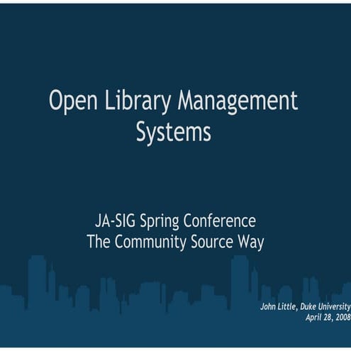 Open Library Environment JA-Sig May08 | PDF
