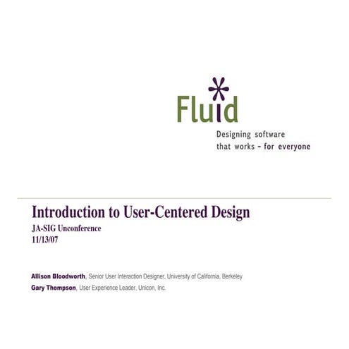Introduction to User-Centered Design | PPT