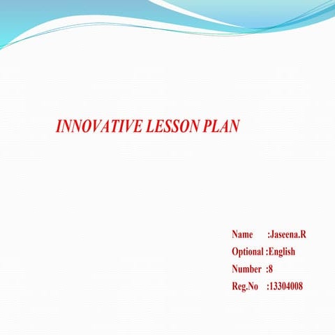 Innovative Lesson Plan | PPTX