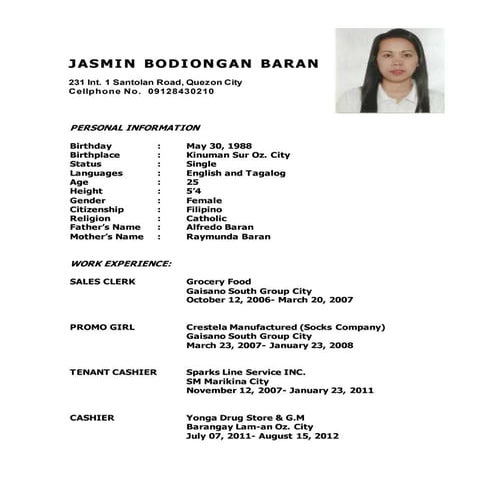Jasmin resume | DOCX