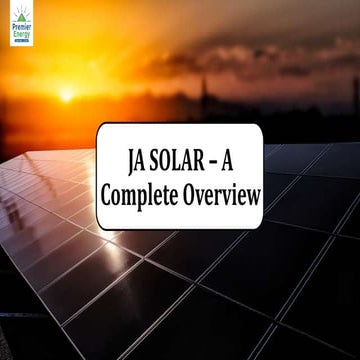 Ja Solar Panel Overview | PPT