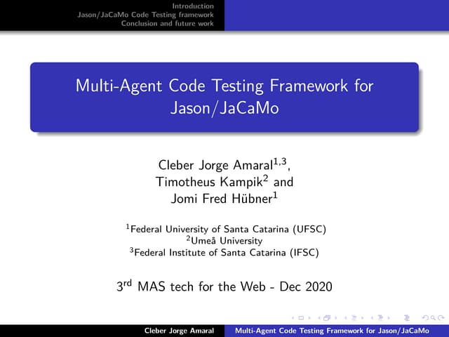 Jason Code Testing Framework Ppt