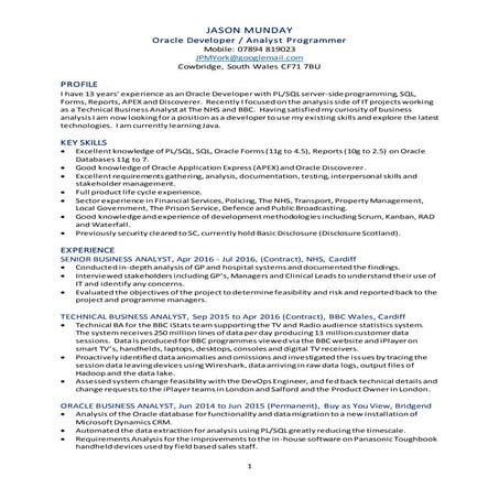 Jason munday developer cv | PDF