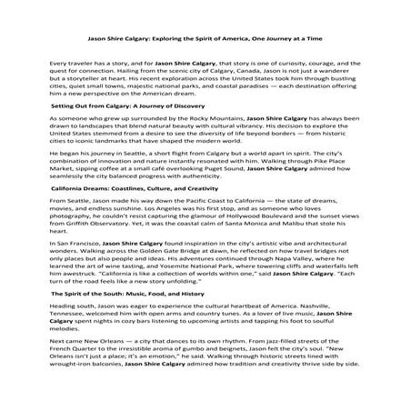 Jason Shire Calgary | Traveller | PDF