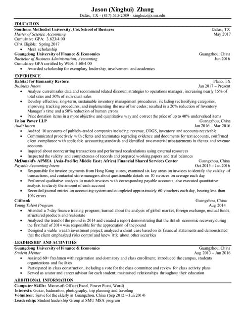 DIANHANG ZHOU_resume | PDF