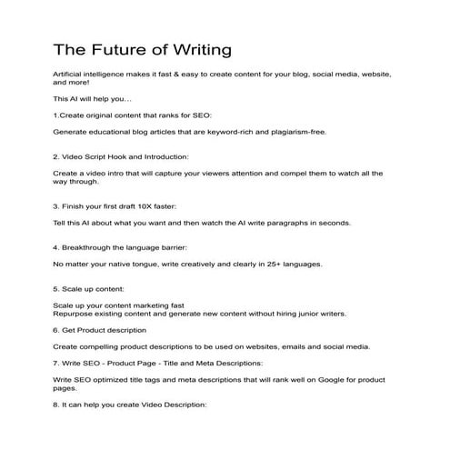The Future of Writing | PDF