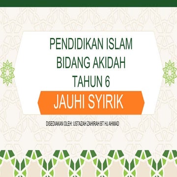 Jauhi Syirik | PPTX