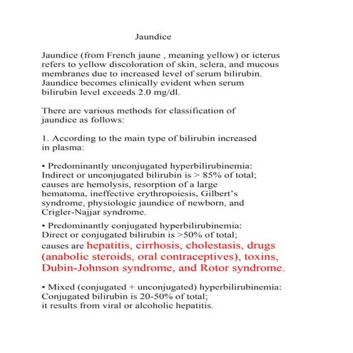 Jaundice (pathophysiology) | PDF