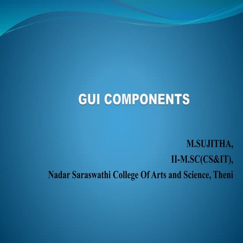 Gui Components In Java Pptx Programming Languages Computing