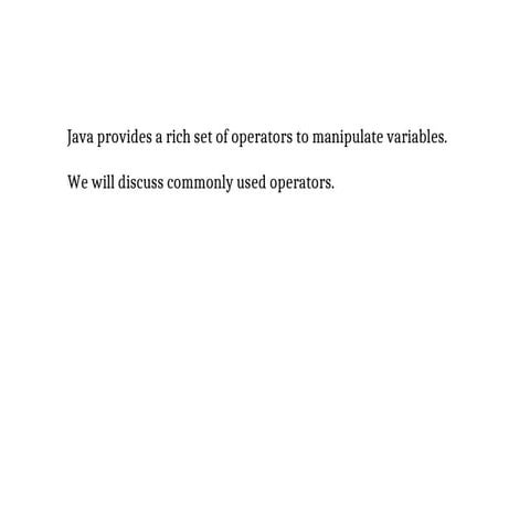 Java Basic Operators Ppt