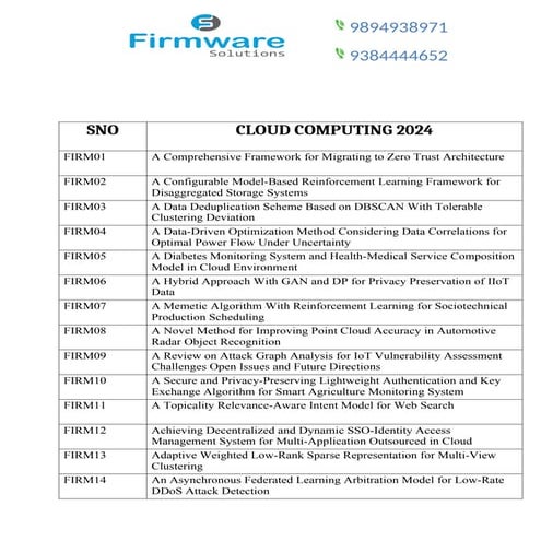 Firmware solutions is project center in coimbatore | PDF
