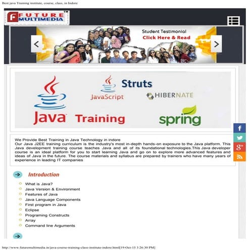 Java Training Institute Course Class Indore Pdf