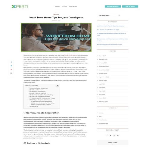 Work from Home Tips for Java Developers | PDF