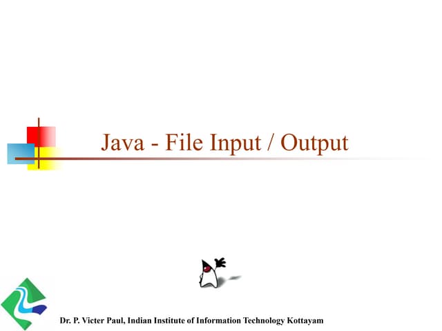 Java File Input Output Concepts Pdf