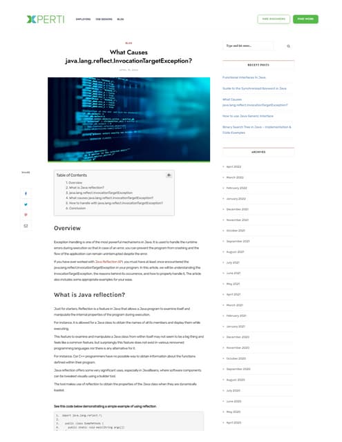 What Causes java.lang.reflect.InvocationTargetException? | PDF What Causes java.lang.reflect.InvocationTargetException? | PDF