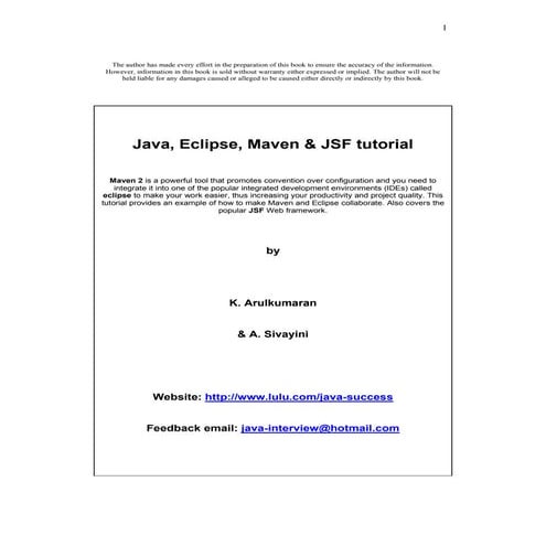 Java Eclipse Maven And Jsf Tutorial Pdf 